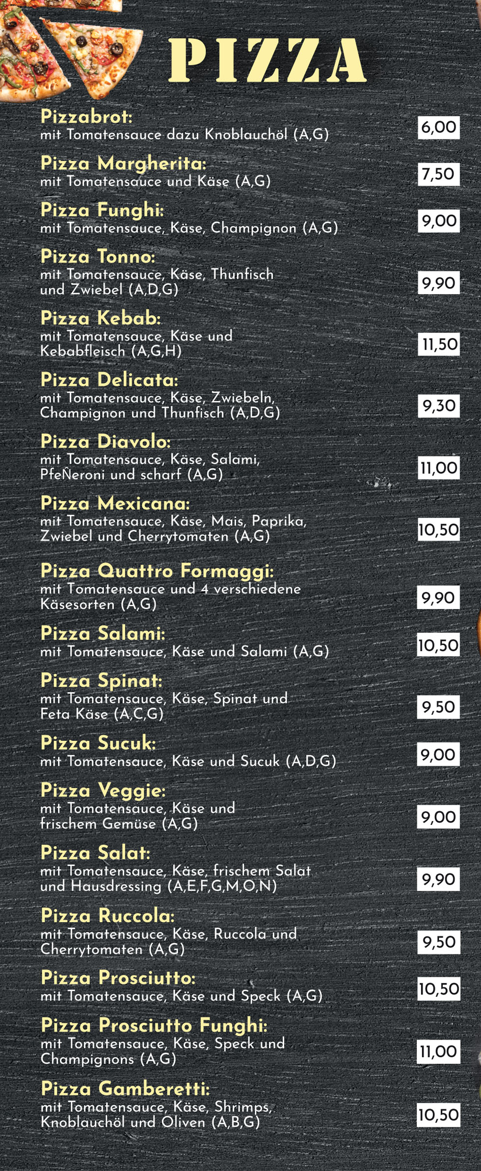 Unsere Speisekarte | PIZZA DON Kufstein | bezirksbegleiter.at