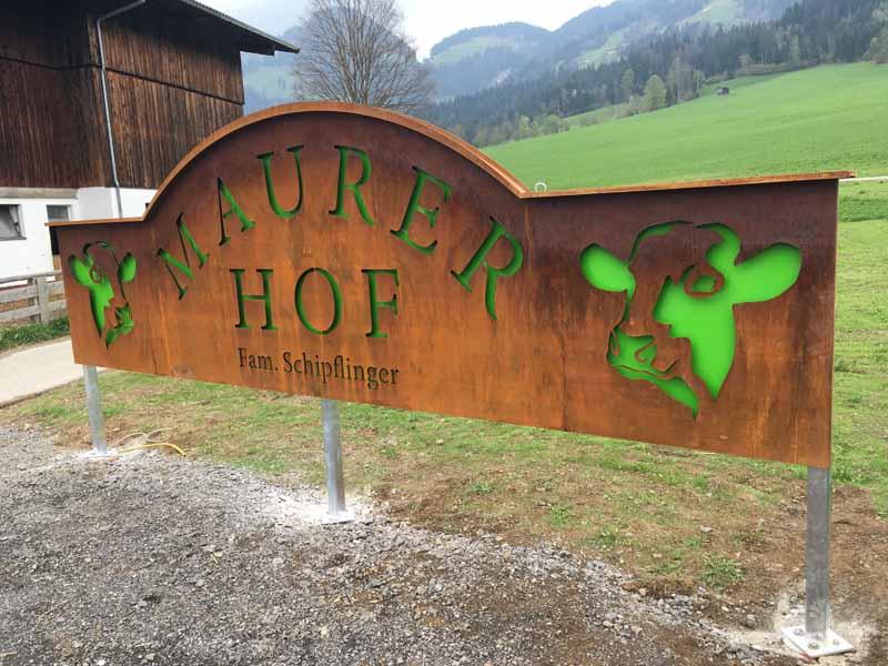 Beschriftungen aus Cortenstahl | Offlineshop | MÜHLTALSCHMIEDE - Feller Josef Schmiede ...